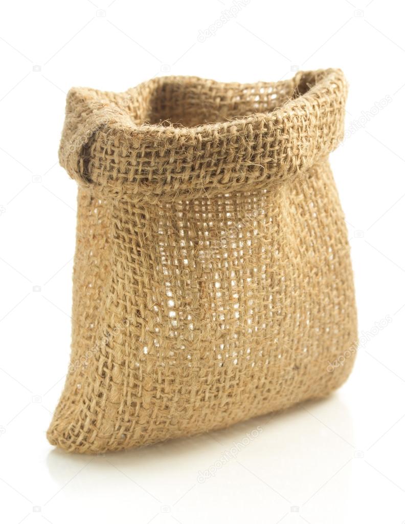 Empty sack bag isolated on white — Stock Photo © seregam #114207384