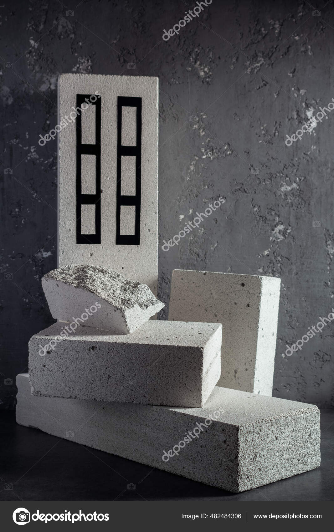Aerated Concrete Block Cube Bricks Plaster Wall Background Texture ...