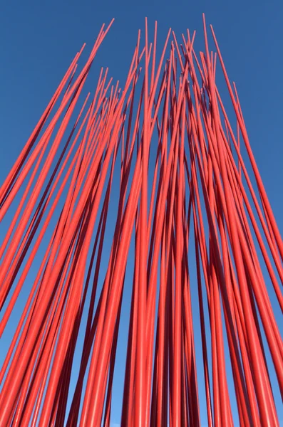 Red metal poles - Stock Image - Everypixel