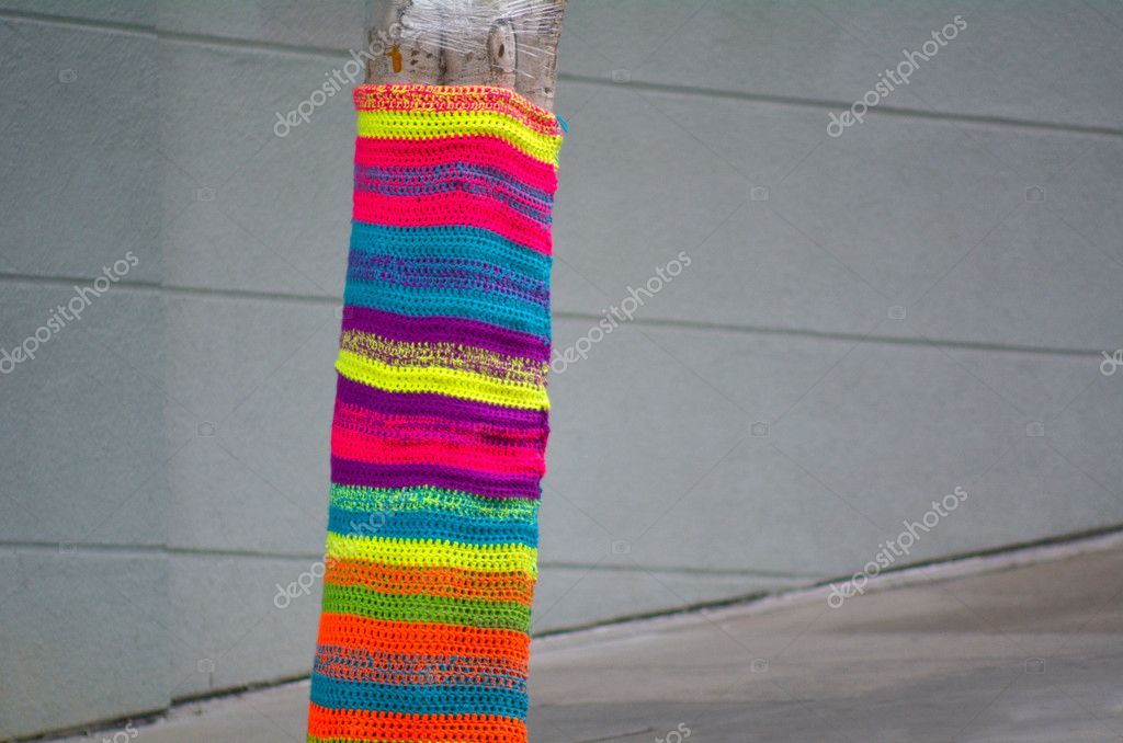 Tree trunk covered with crochet Stock Photo by ©lucidwaters 78164786