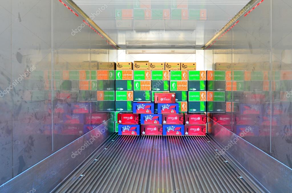 Boxes in a refrigerated container Stock Photo by ©lucidwaters 98458000