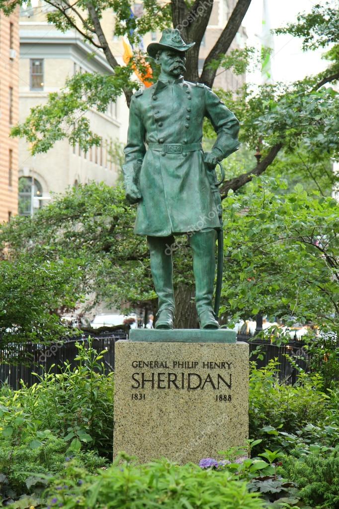 Bronze sculpture of General Philip Sheridan in Christopher Park in ...