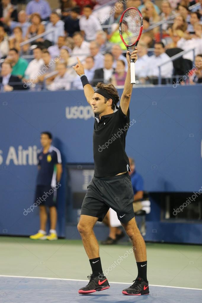 Seventeen times Grand Slam champion Roger Federer celebrates victory ...
