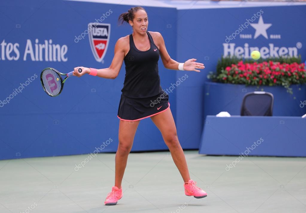 Professional tennis player Madison Keys of United States in action ...