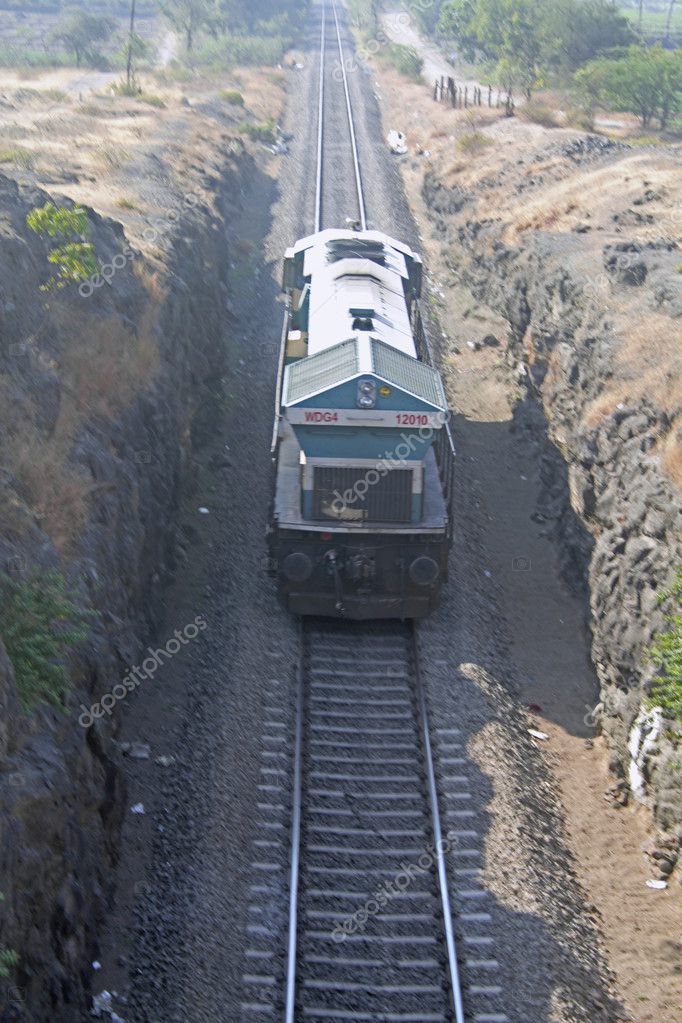 Train Engine Railroad Track Ramdarya Pune Maharashtra India — Stock ...