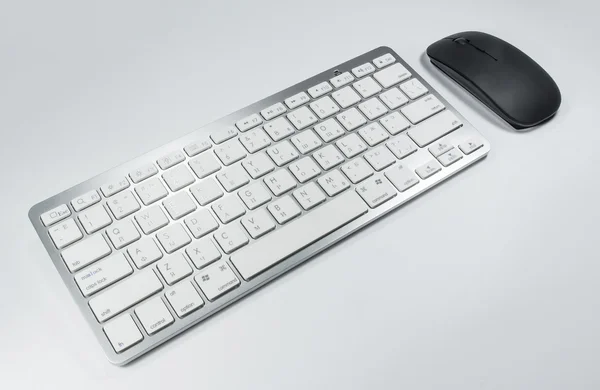 Wireless computer keyboard and mouse isolated on white backgroun Stock ...