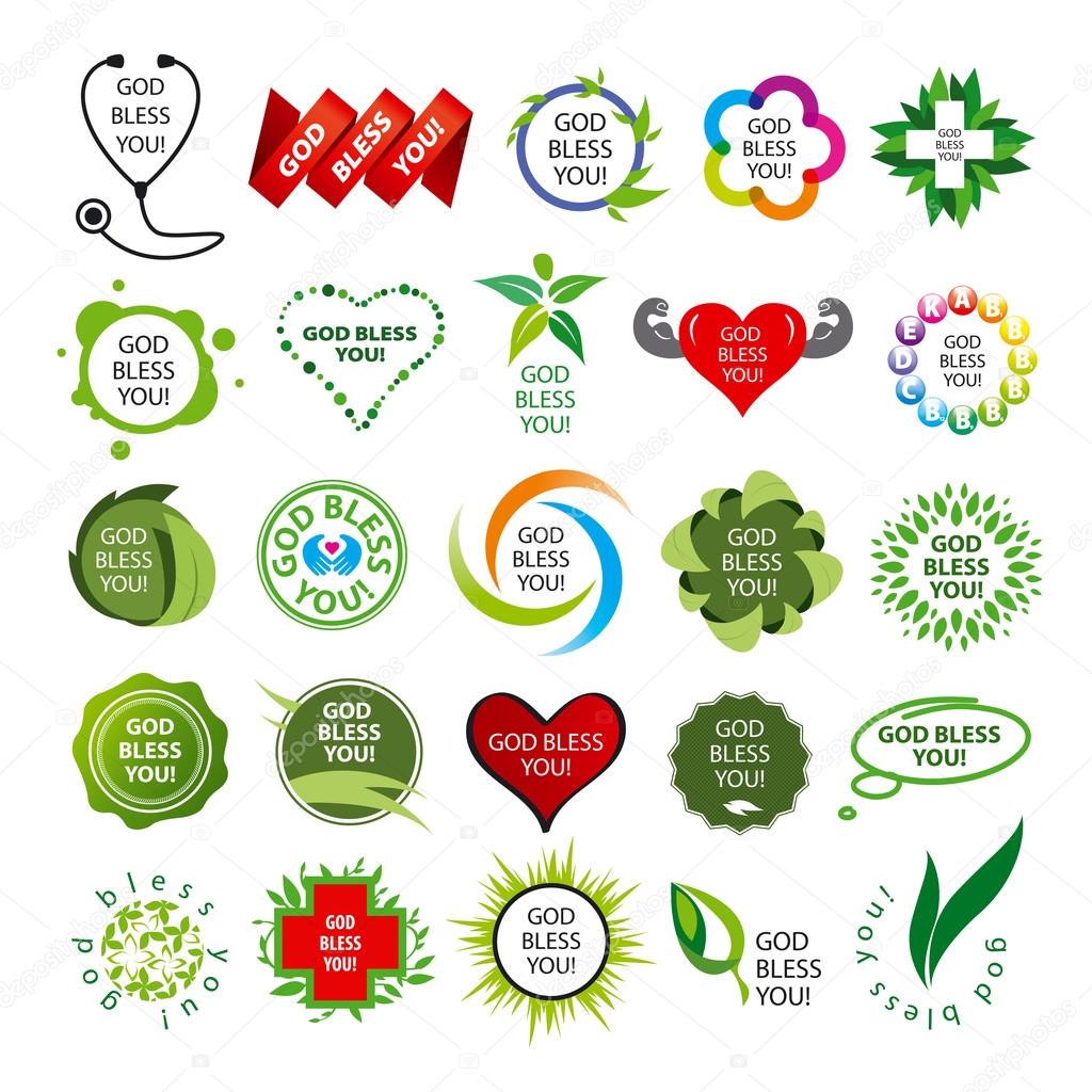 Biggest collection of vector logos natural health — Stock Vector ...