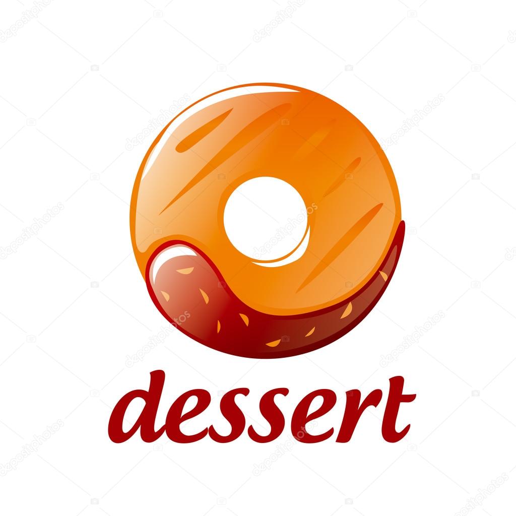Abstract vector logo round donut with chocolate — Stock Vector ...