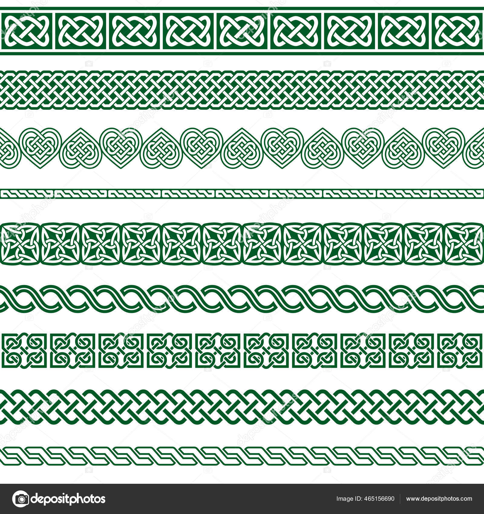 Irish Celtic Vector Seamless Vector Patterset Set Border Frame ...