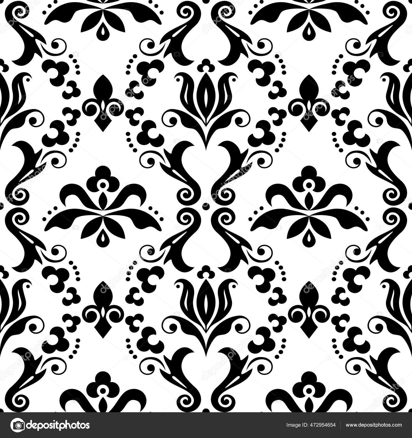 Black And White Victorian Pattern Vector