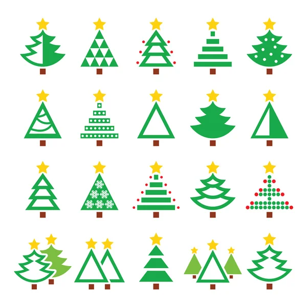 Christmas tree vector icons set — Stock Vector © RedKoala #34436811