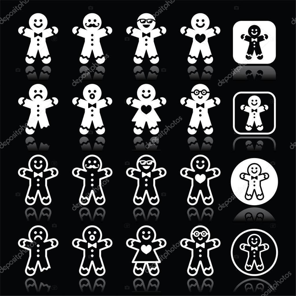 Gingerbread Man Black And White