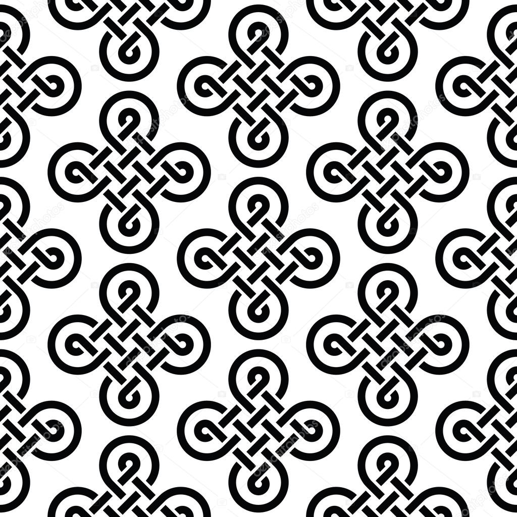 Celtic Irish knots seamless pattern, vector background — Stock Vector ...