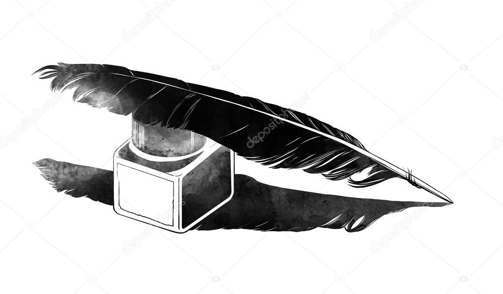 Quill and inkwell with ink Stock Photo by ©Chevnenko 115528596