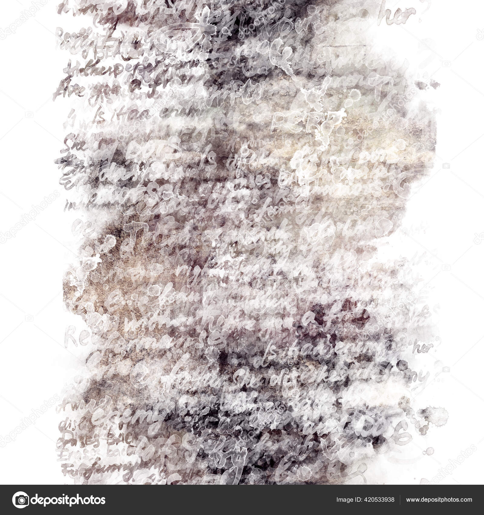 Lost Letters Ink Stains Mix Repeat Seamless Pattern Hand Drawn Stock ...