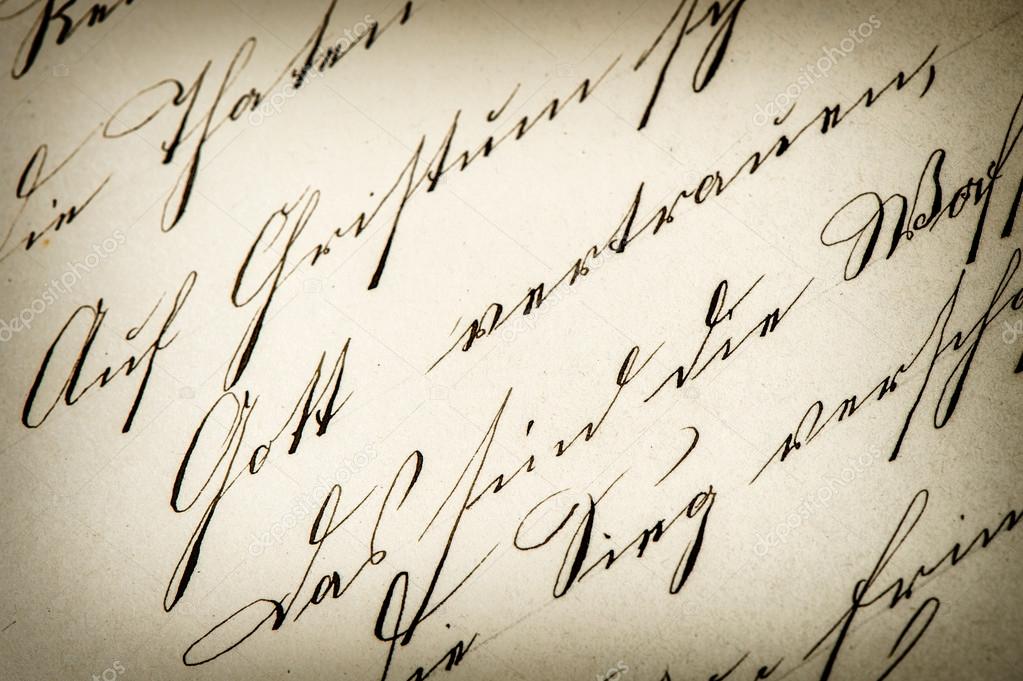 Vintage handwriting. antique manuscript. aged paper — Stock Photo ...