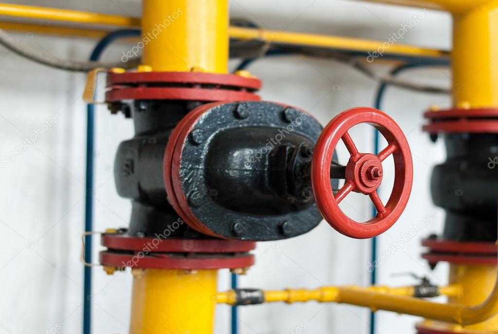 Control valve supplying gas to the industrial boiler. — Stock Photo ...