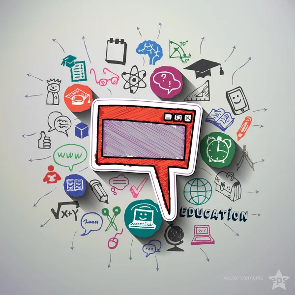 Education collage with icons background — Stock Vector © Multirealism ...