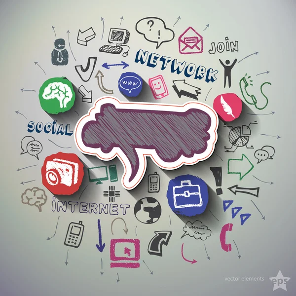 Internet marketing collage with icons background — Stock Vector ...