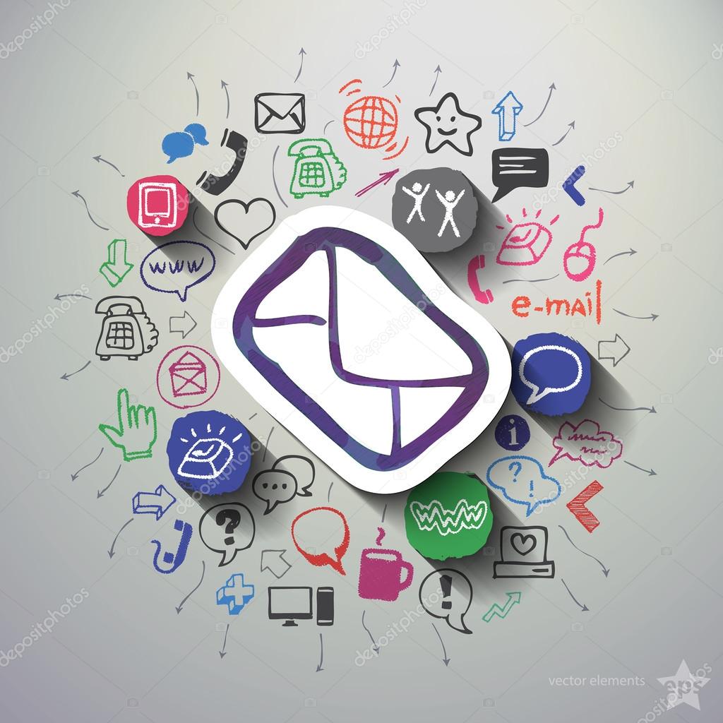 Mobile internet collage with icons background Stock Vector Image by ...