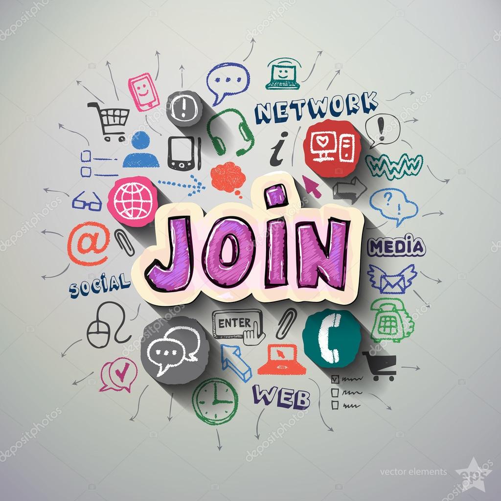 Social media collage with icons background Stock Vector Image by ...