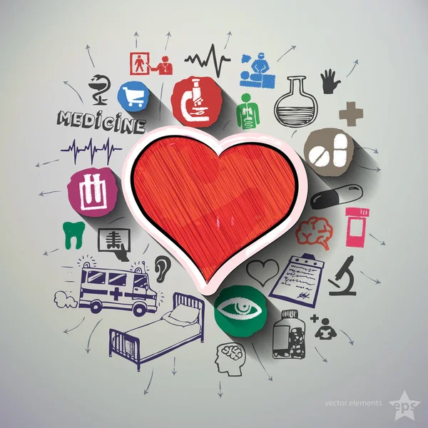 Healthcare collage with icons background Stock Vector Image by ...