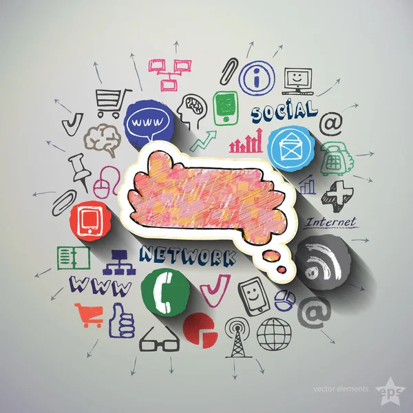 Social networking collage with icons background Stock Vector by ...