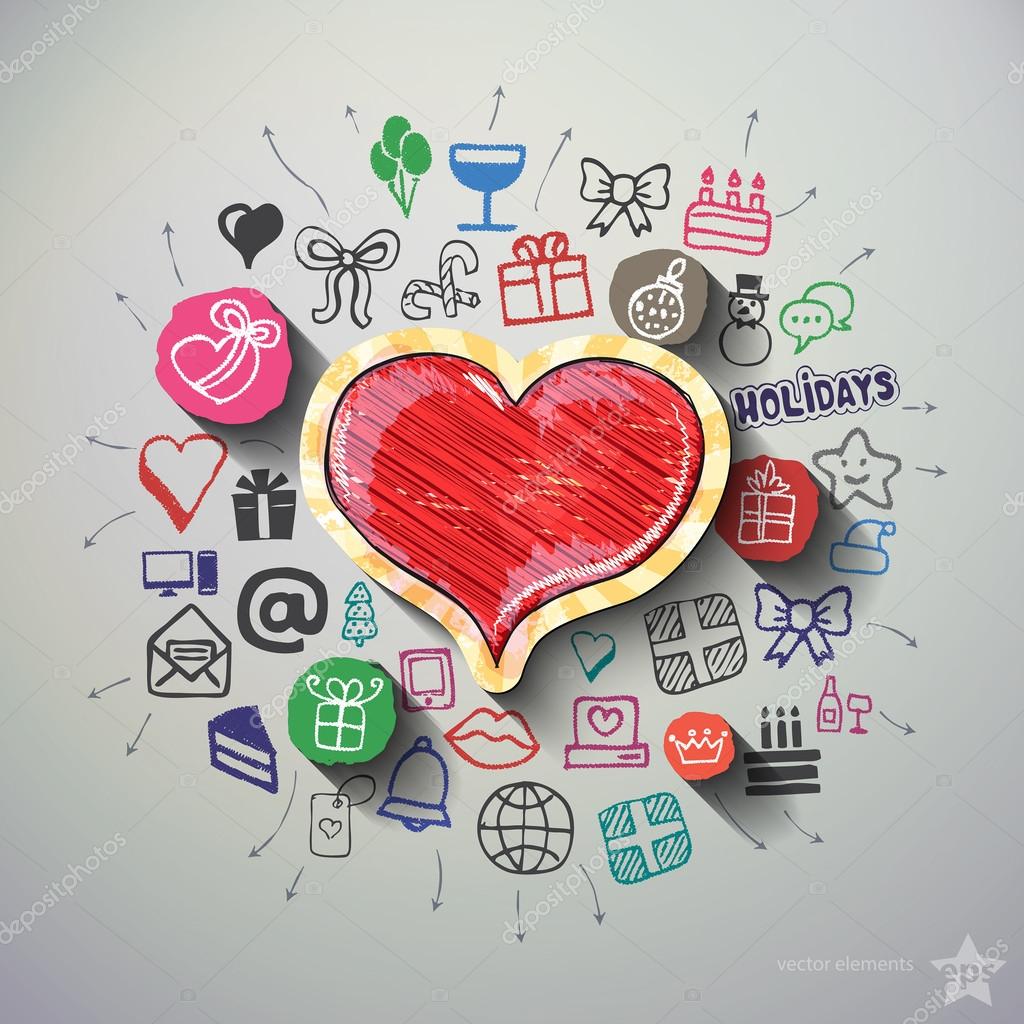 Celebration collage with icons background Stock Vector by ©Multirealism ...