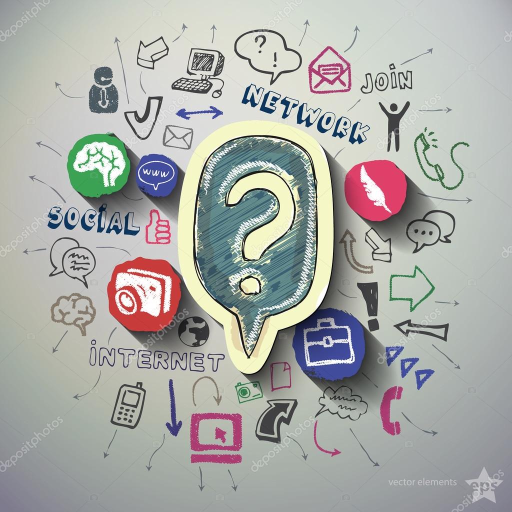 Social Media Icons Collage