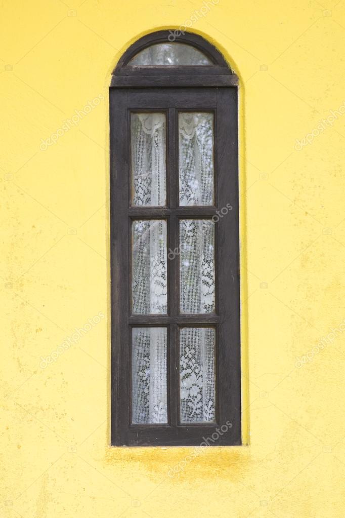 Rustic Brazilian window with drapes Stock Photo by ©czuber 91423528