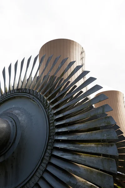 Steam turbine of nuclear power plant in the sunlight Stock Photo by ...