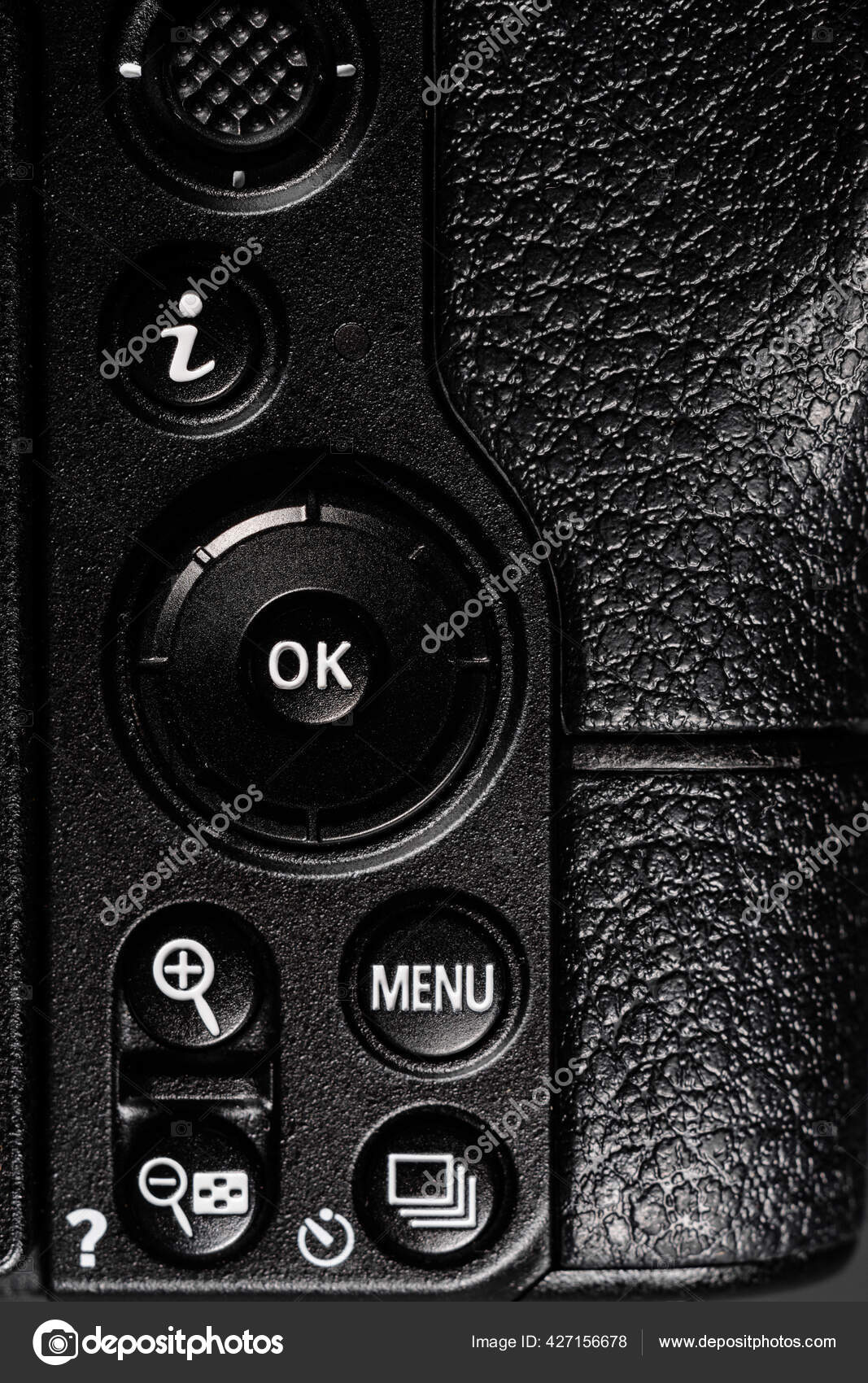 Botón Menú Otros Botones Control Cámara Sin Espejo 2021 — Foto de stock #427156678 © NIKO_Cingaryuk