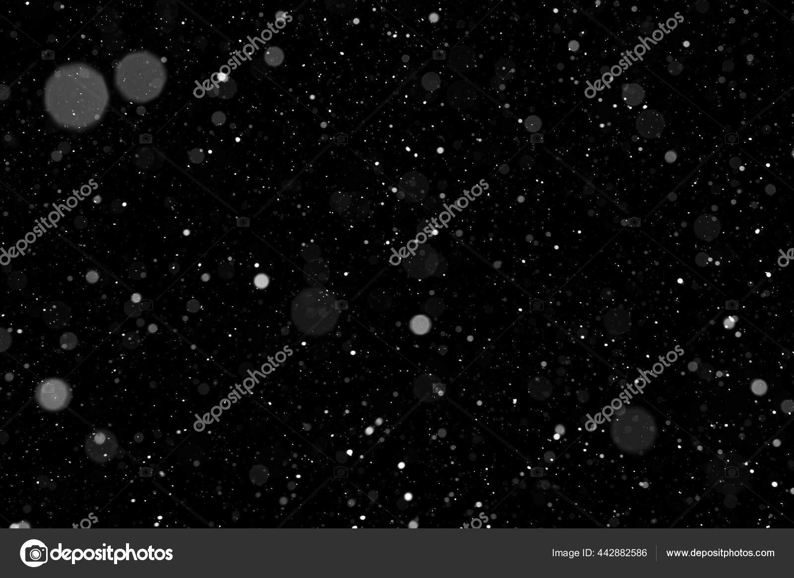 Falling Snowflakes Night Sky Background Isolated Post Production ...