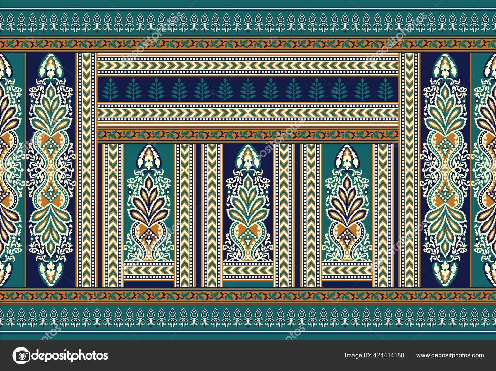 Vector Tribal Border Geometrical Shapes Stock Vector by ©malkani 424414180