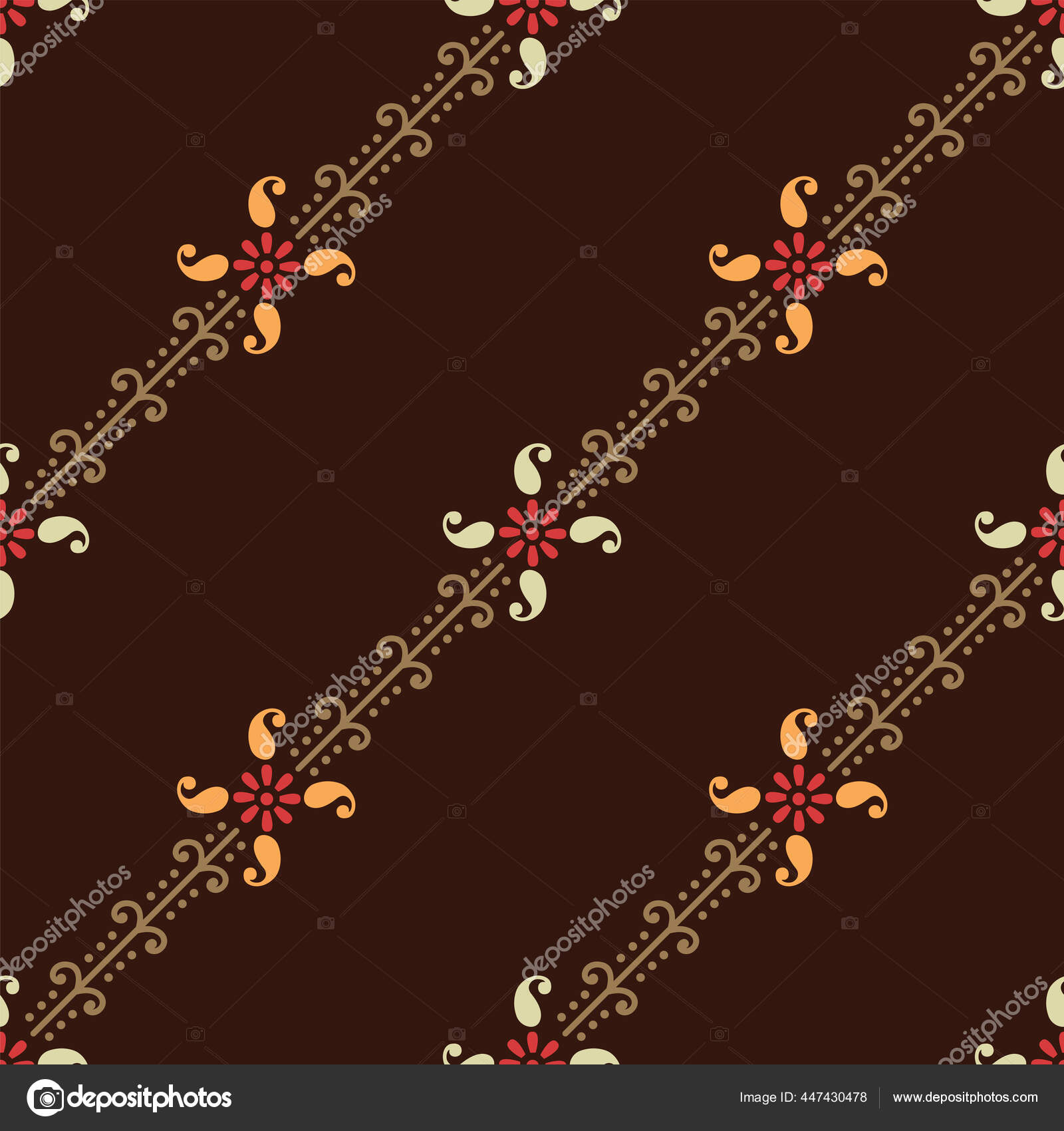 Seamless Small Paisley Wallpaper Pattern Design Stock Vector Image by ...