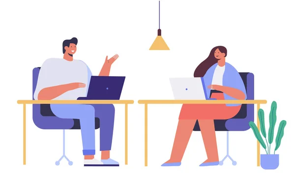 People Working On Laptop Clipart