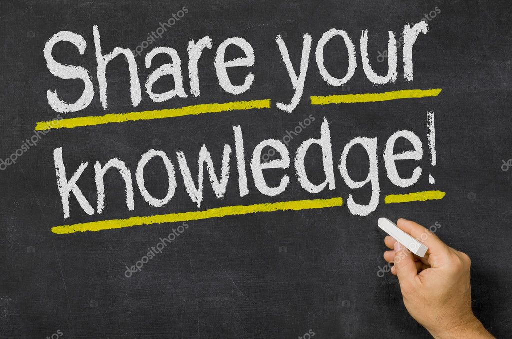 Share your knowledge written on a blackboard — Stock Photo © Zerbor #106818042