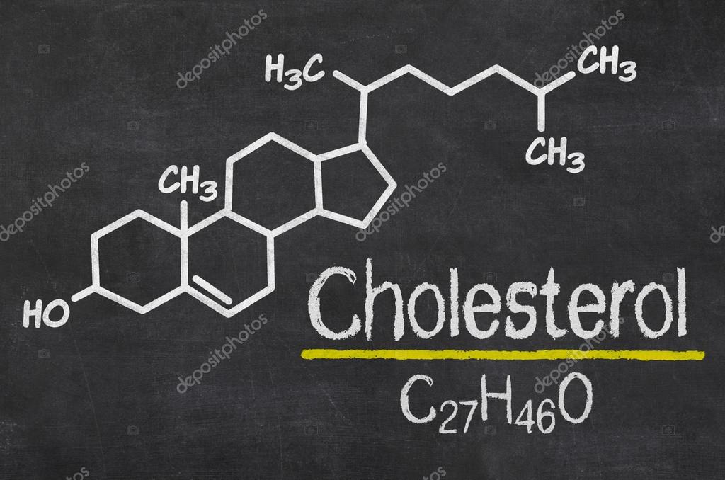Pizarra con la fórmula química del colesterol — Foto de stock © Zerbor ...