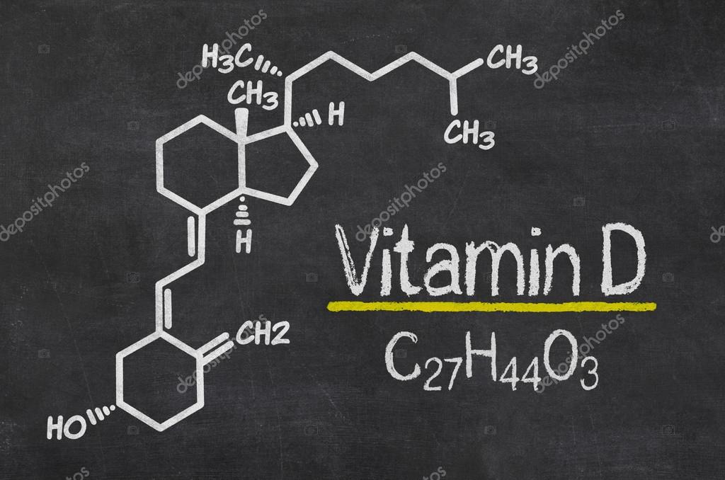 Pizarra Con La Fórmula Química De La Vitamina D — Foto De Stock