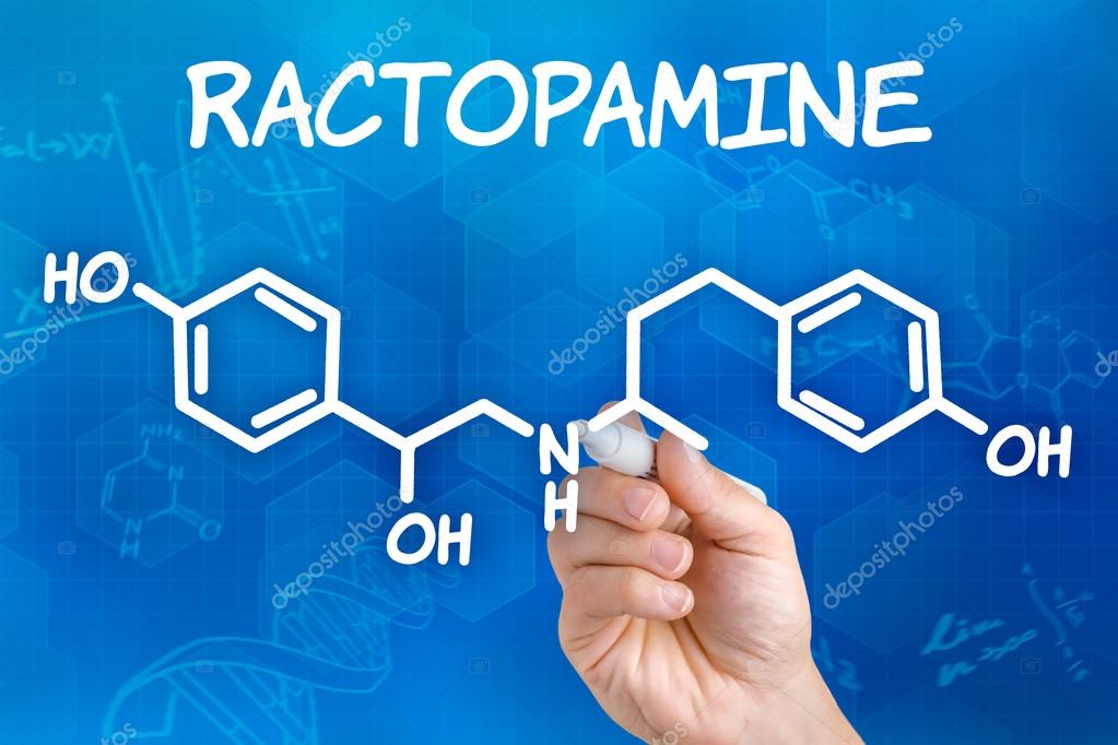 Hand with pen drawing the chemical formula of Ractopamine — Stock Photo ...
