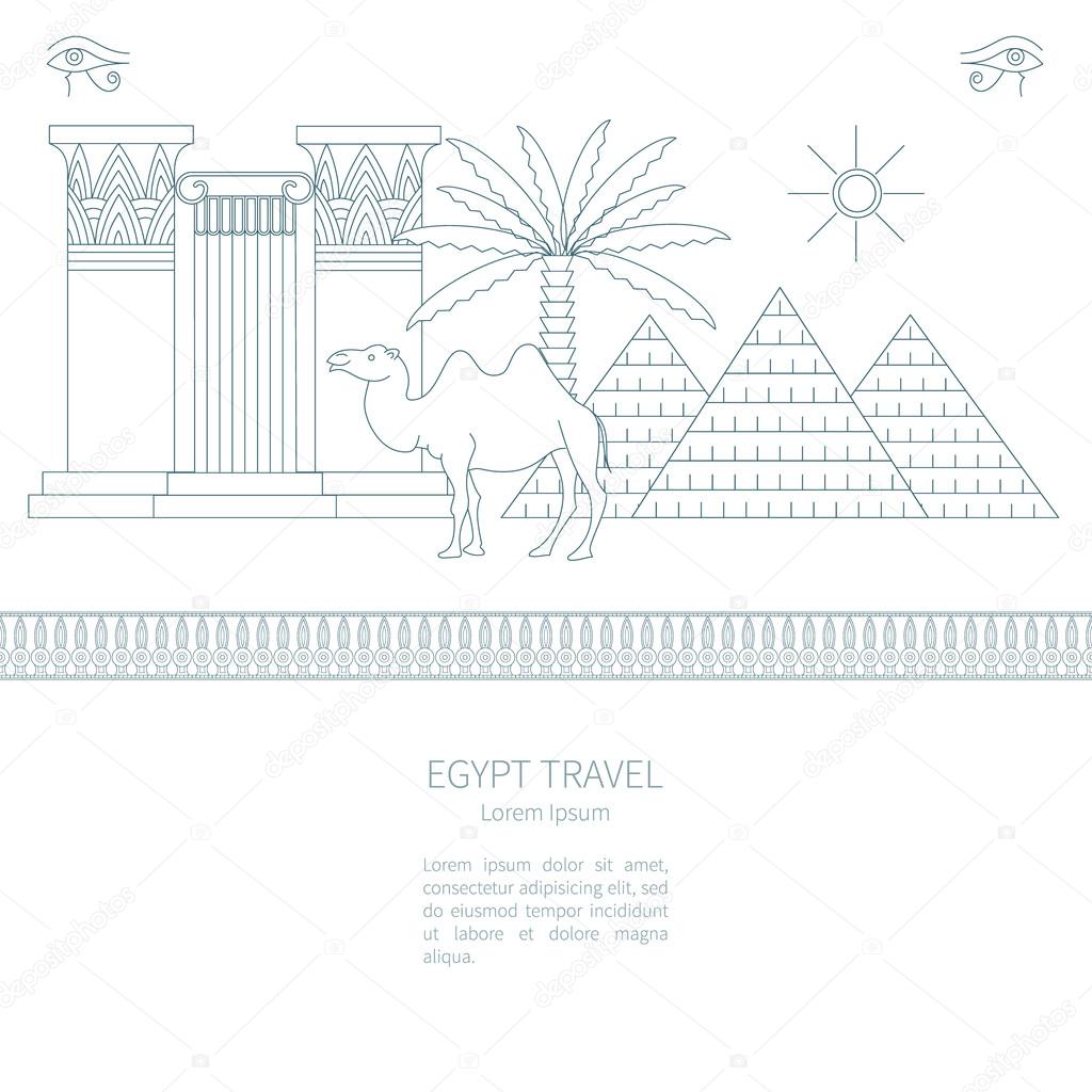 Ancient Egypt vector set travel Stock Vector Image by ©lilileka #102653612