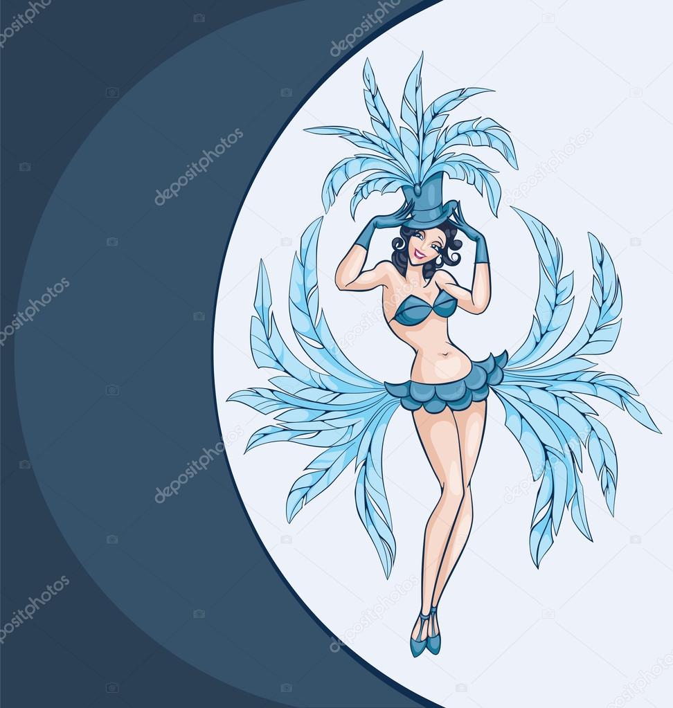 Burlesque Dancer Drawing