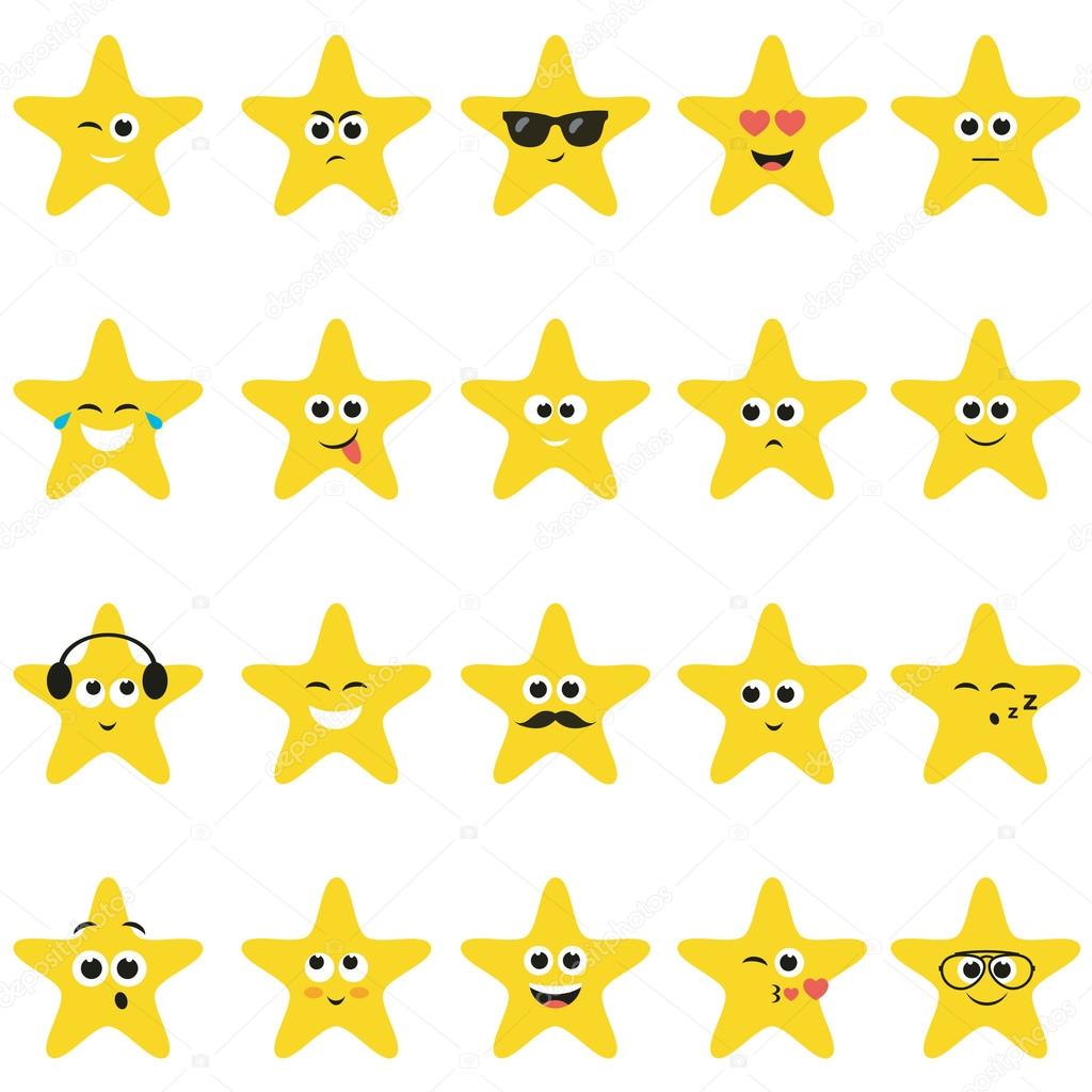 Estrellas con caras sonrientes vector, gráfico vectorial © Ann_Precious ...