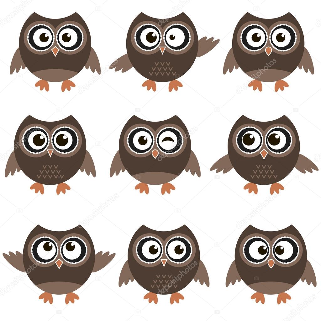 Cute owls with various emotions Stock Vector Image by ©Ann_Precious ...