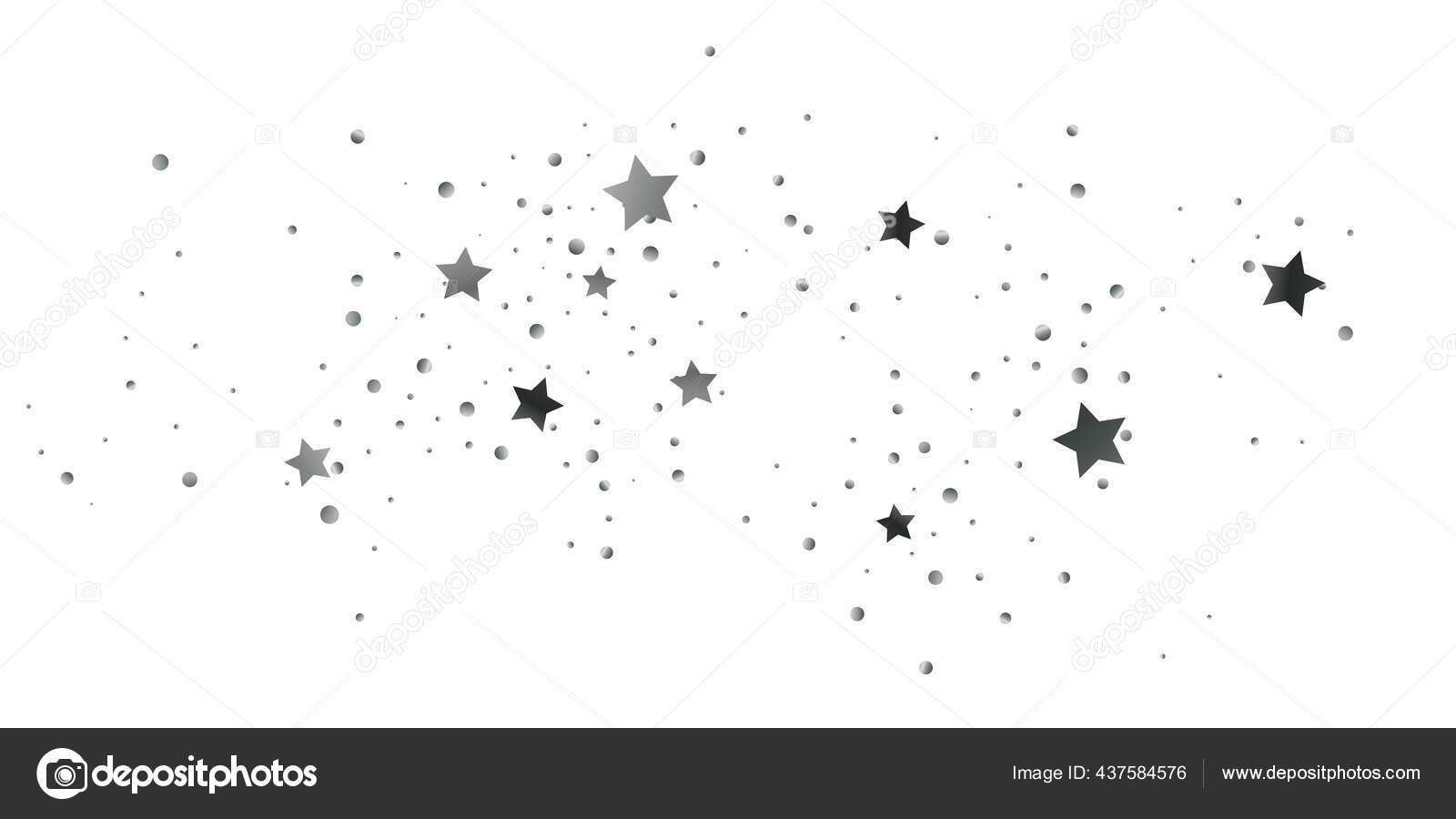 Silver Star Confetti Falling Stars White Background Illustration Flying