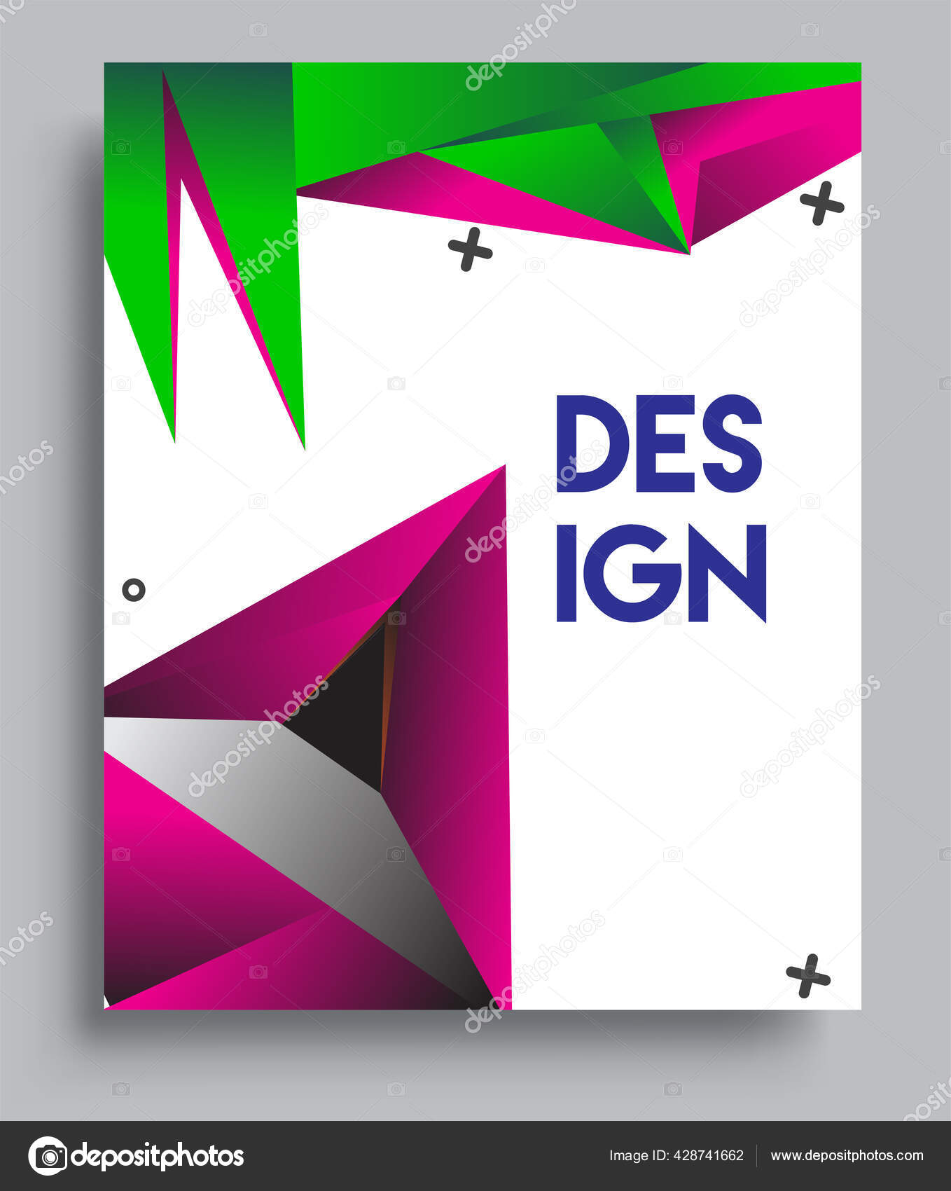 Cover Design Template Triangle Shape Arrangement Abstract Lines Style ...