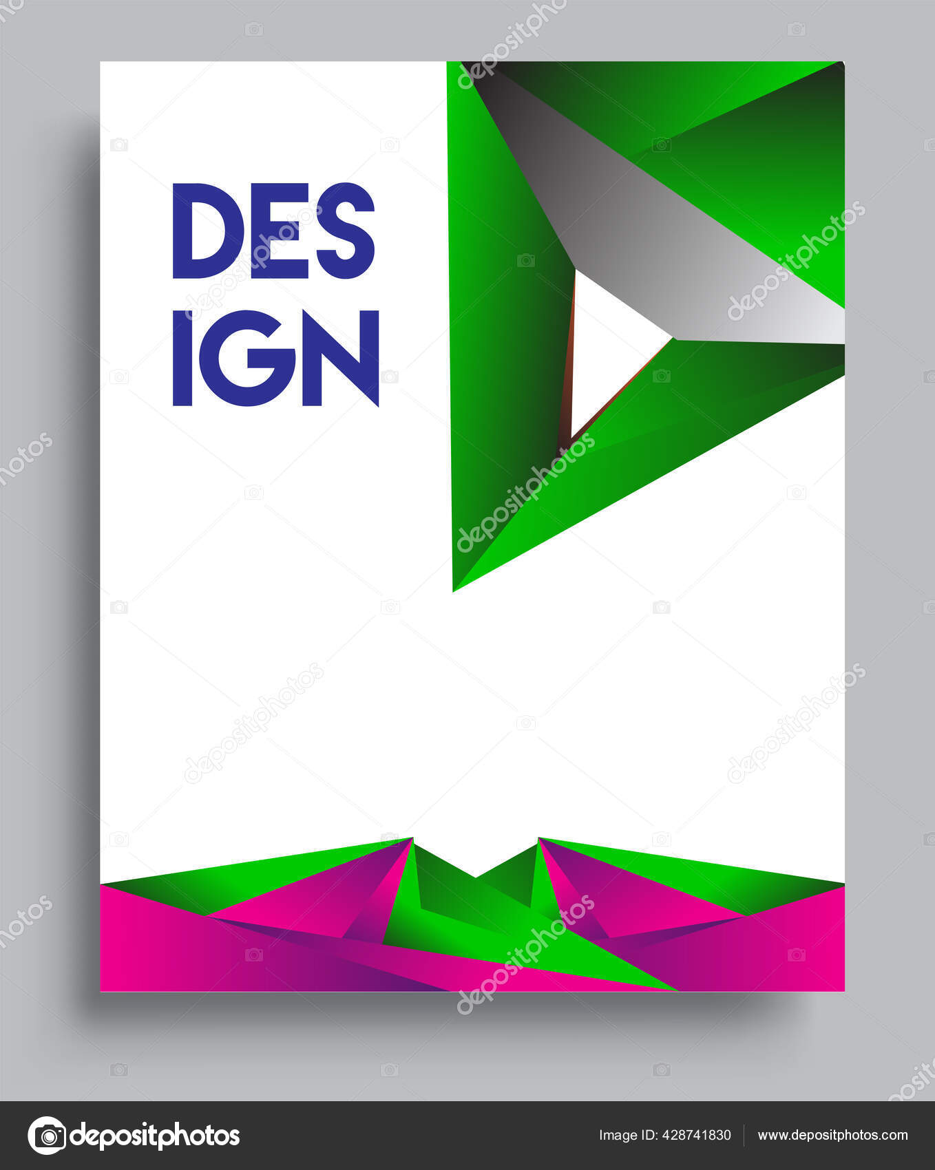 Cover Design Template Triangle Shape Arrangement Abstract Lines Style ...
