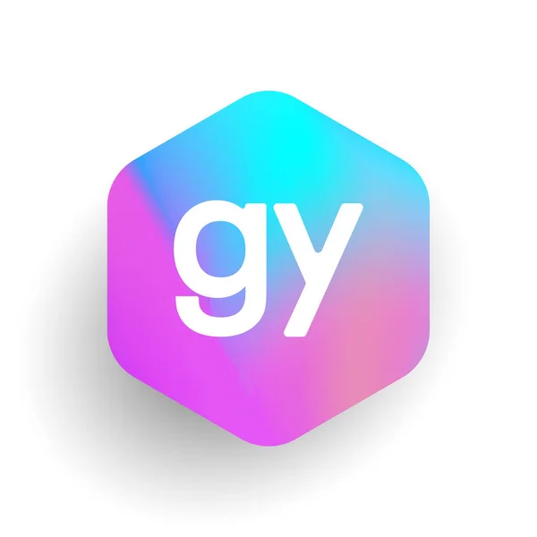 Letter Logo Hexagon Shape Colorful Background Letter Combination Logo ...