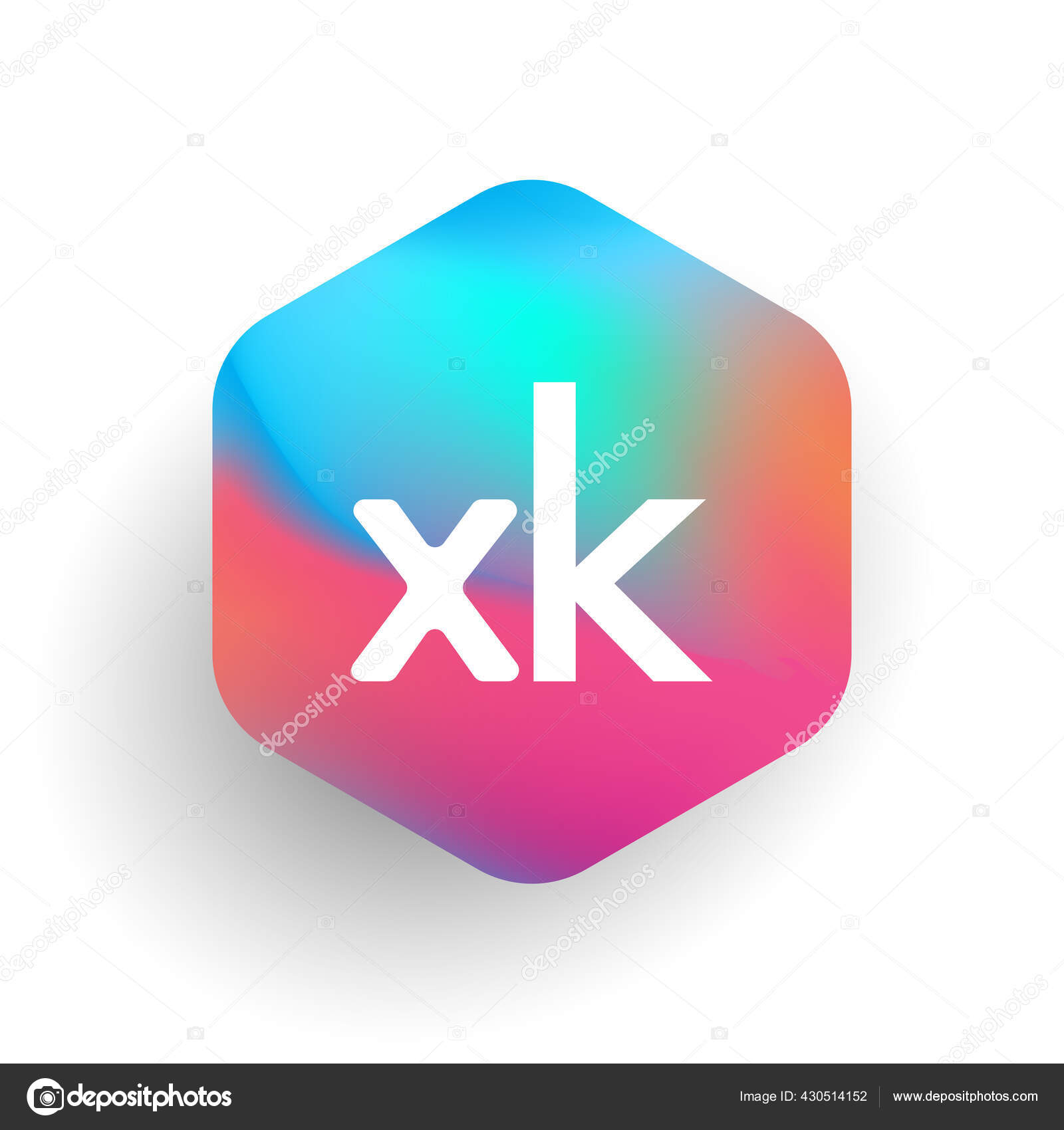 Letter Logo Hexagon Shape Colorful Background Letter Combination Logo ...