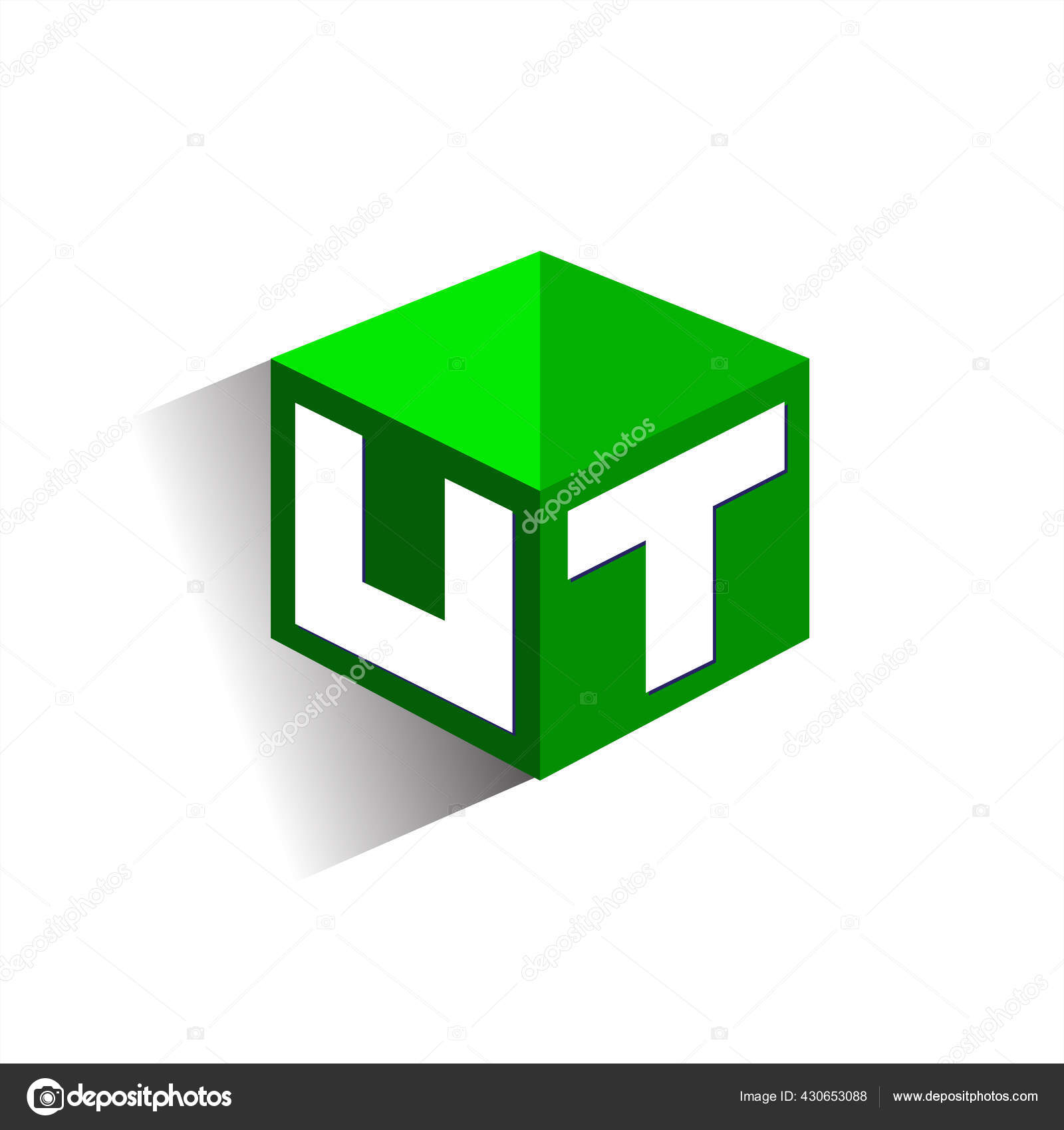 Letter Logo Hexagon Shape Green Background Cube Logo Letter Design ...